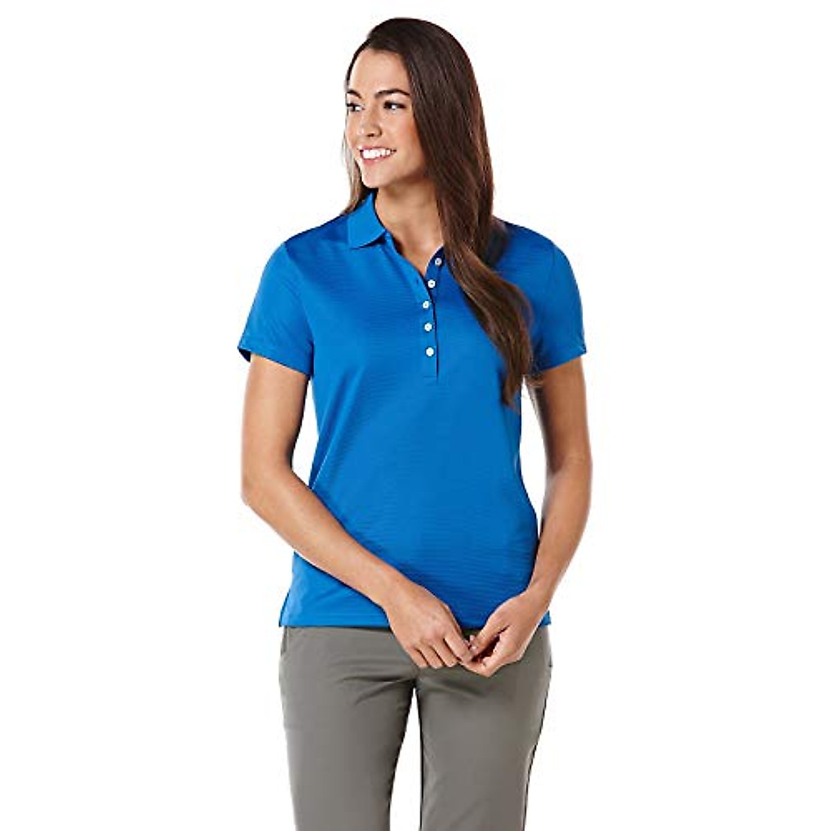 Callaway Women's Short Sleeve Ottoman Performance Golf Polo With Sun Protection (Size Small - 4X-Large), Magnetic Blue, Medium