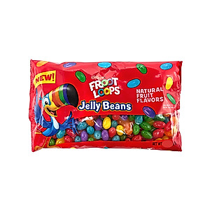 Froot Loop Flavored Gourmet Jellybeans, Bulk Multicolored Fruit Cereal Flavored Jelly Beans, Candy Basket Fillers, 12 Ounces
