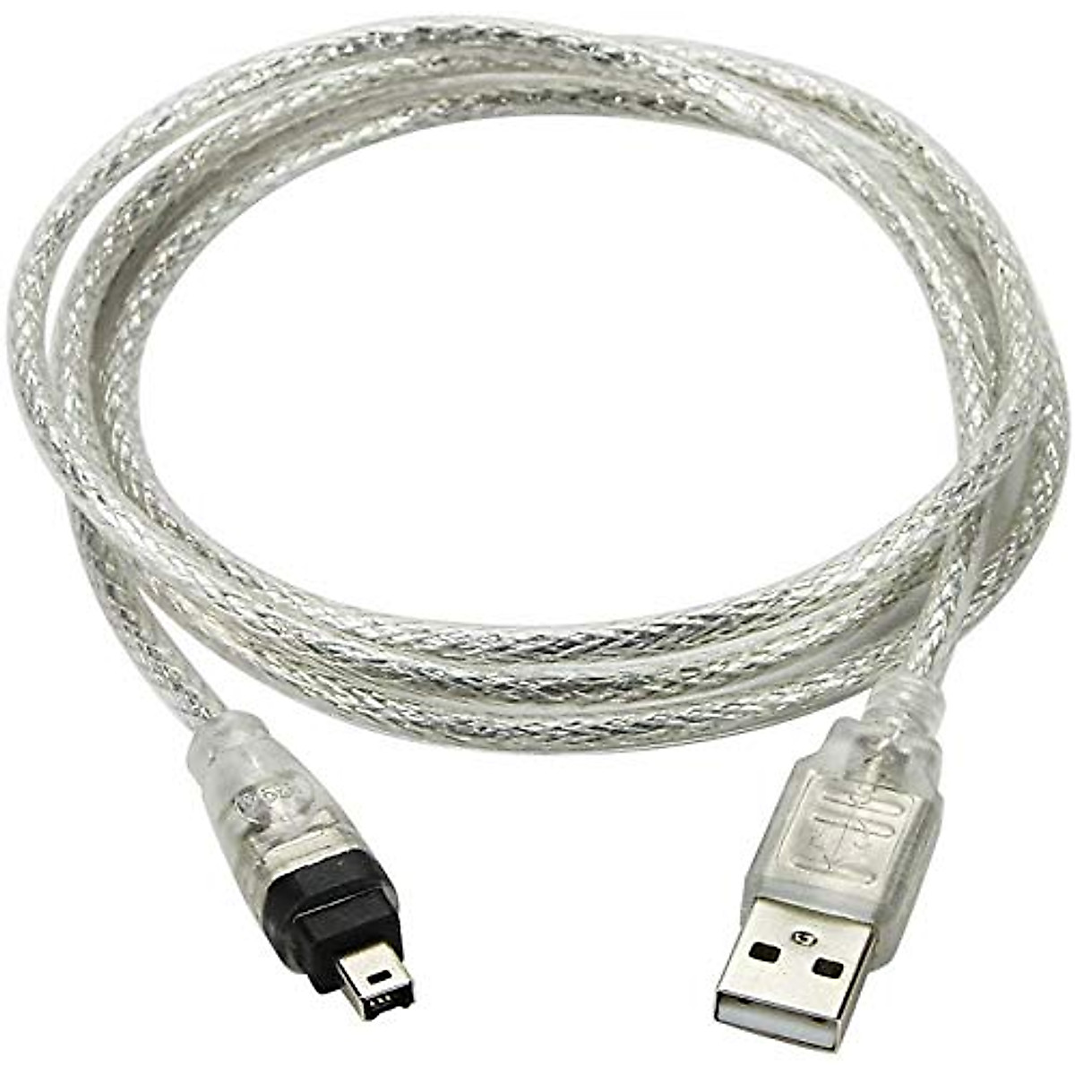 USB 2.0 Male to IEEE 1394 Mini 4Pin Male iLink Firewire DV Adapter Cord Cable Compatible with Sony DV