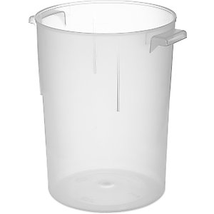Carlisle FoodService Products Bain Marie Round Food Storage Container for Kitchens, Restaurants, Catering, Plastic, 8 Quarts, Clear