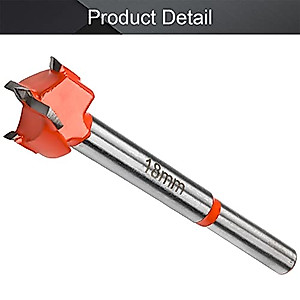 Toolmart Carbide Forstner Drill Bit, 18mm Round Shank Woodworking Hole Saw Cutter, 85mm Length Woodworking Hole Boring Bit (Orange)