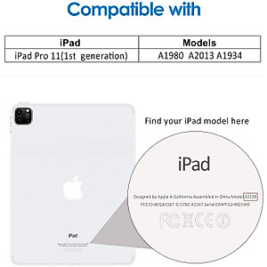 S-Tech Smart Cover for Apple iPad Pro 11 Inch (1st Generation 2018 Model Year) Magnetic Tri Fold Kickstand Case (Gold)