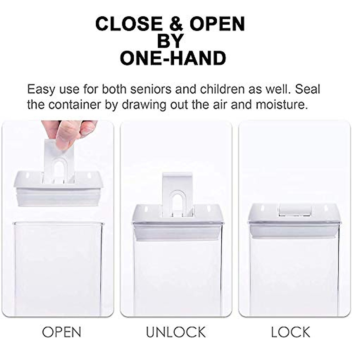 NUMYTON Airtight Food Storage Containers - 6Pcs - Pantry Organization and Storage - Pasta Containers for Pantry for Candy Bars, Chocolate, Twizzler, Toffee Candy, & Cereal