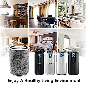 Flintar True HEPA Replacement Filter, Made in TAIWAN, Compatible with Shark Air Purifier Max Models HP201, HP202, UA205, AP1000, HC501, HC502, Compares to Part # HE2FKBAS and HE2FKBASMB, 1-Pack