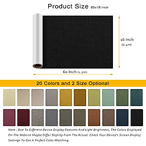 ILOFRI Linen Fabric Patches Tape Self Adhesive 16x60 inch, Durable Fabric Couch Repair Kits for Upholstery, Furniture, Sofa, Car Seats, Office Chair, Clothing, Jackets, Crafts - Dark Blue