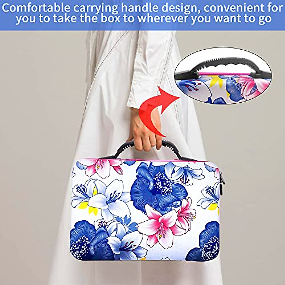 VAIIEYO Diamond Painting Storage Containers, 60 Slots EVA Shockproof Beads Storage, Label Stickers for DIY,Portable Diamond Embroidery Craft Jewelry Beads Rhinestones Organizer Durable High Capacity