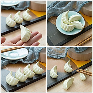 Ceramic Chopstick Holder Rest 12Pcs Ceramic Dumplings Chopsticks Rest Holders, Chopstick Rest Spoon Fork Stand Holder (Dumpling appearance) Porcelain Chopsticks Rest