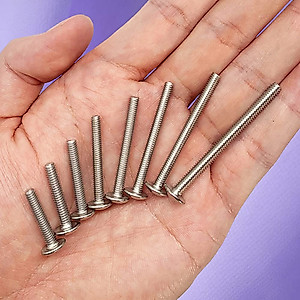 Adiyer 25pcs Knob/Pull Screws with Washers 8/32 Thread x 1-1/4 Inch Cabinet Door Drawer Machine Screws, 304 Stainless Steel