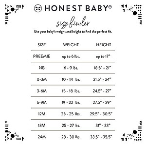 HonestBaby unisex baby 2-pack Organic Cotton Footed Pajama & Play and Toddler Sleepers, Rose Blossom/Love Dot, 0-3 Months US