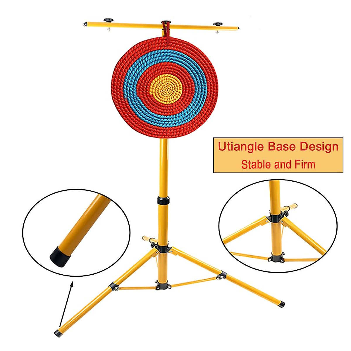 - QI HUO JU - Archery Target Stand for Adult, Mobile Adjustable Bow Target Stands Steel for Outdoor Straw&Foam Targets Range Practice Shooting