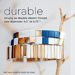 Cedar and Ink Stackable Bracelets, Tile Bracelets for Women, Stackable Enamel Bracelets, Enamel Bangle Bracelet, Gifts for Women - Nautical Mile