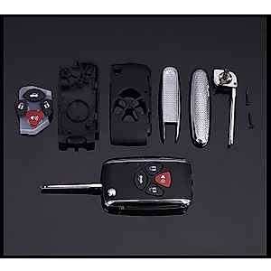 KEMANI Uncut Blade Modify Flip Folding Remote Key Shell Refit for Toyota Camry Avalon Corolla Matrix RAV4 Venza Keylless Fob Case 4 Button No Chips