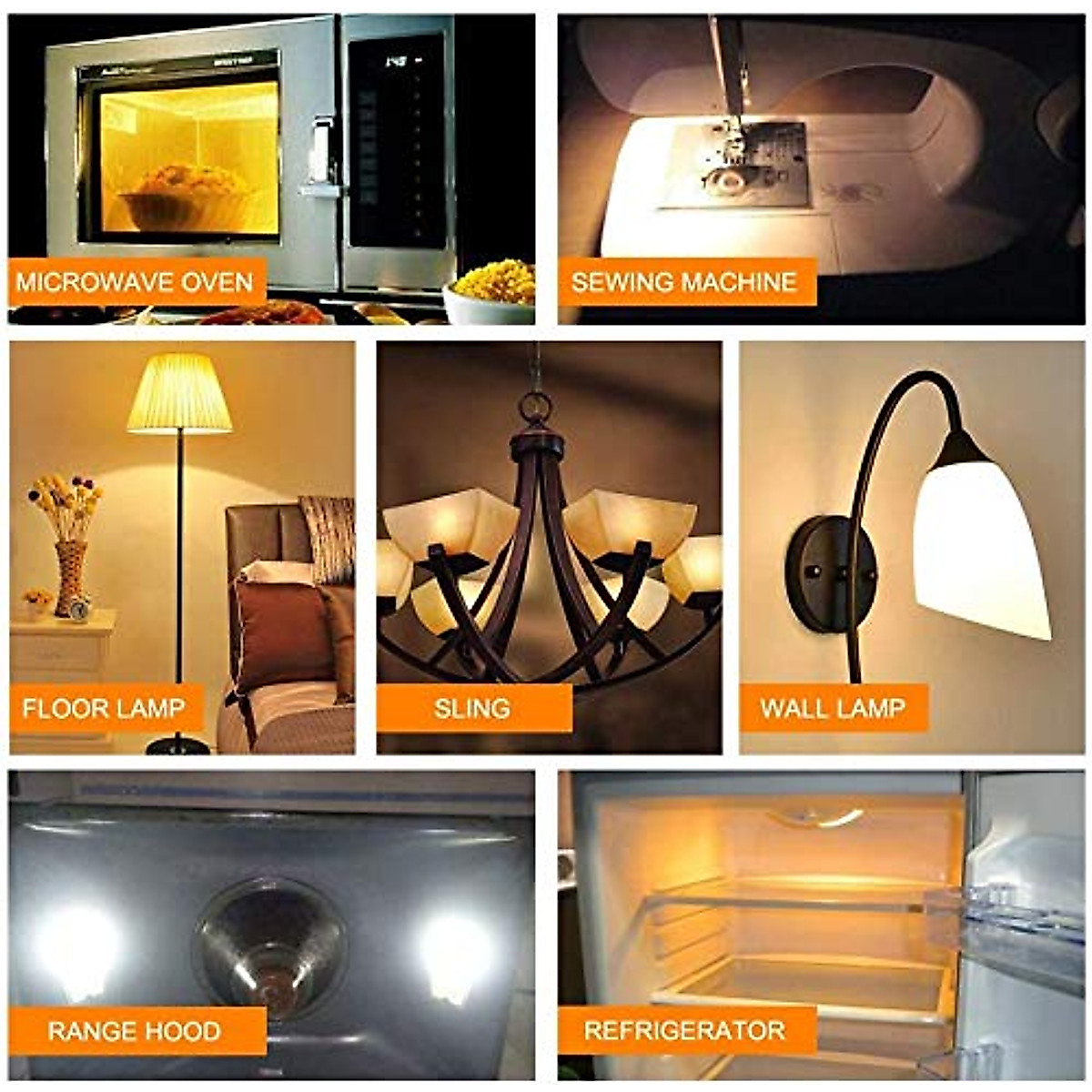 SZHZBZW E17 Led Bulb Kei 125V 40W Equivalent Microwave Oven Light Appliance Bulbs Non-Dimmable Daylight White 6000K 2 Pack