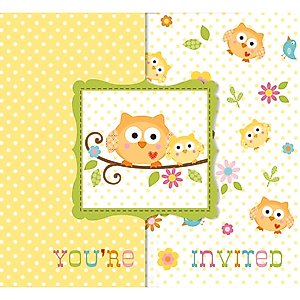 Creative Converting Baby Shower Happi Tree 25 Count Enhanced Invitations