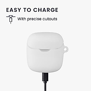 kwmobile Silicone Case Compatible with JBL Tune 220TWS / 225TWS - Case Protective Cover for Headphones - White