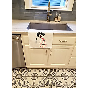 Caroline's Treasures WDK4035WTKT Shih-Tzu Black and White #3 so Loved White Kitchen Towel Set of 2 Dish Towels Decorative Bathroom Hand Towel for Hand, Face, Hair, Yoga, Tea, Dishcloth, 19 X 25, Whit