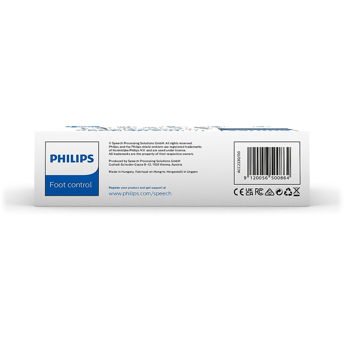 Philips ACC2330 4-Pedal Foot Control for Digital Systems for Professional Dictation with Toe Touch Control