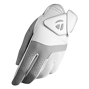 TaylorMade 2019 Kalea Women's Golf Glove, White/Gray, Worn on Left Hand, Medium