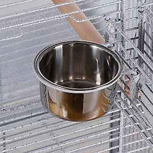 SUPER DEAL PRO 61-inch 2in1 Large Bird Cage with Rolling Stand Playtop Parrot Chinchilla Finch Cage Macaw Conure Cockatiel Cockatoo Pet House Wrought Iron Birdcage, White