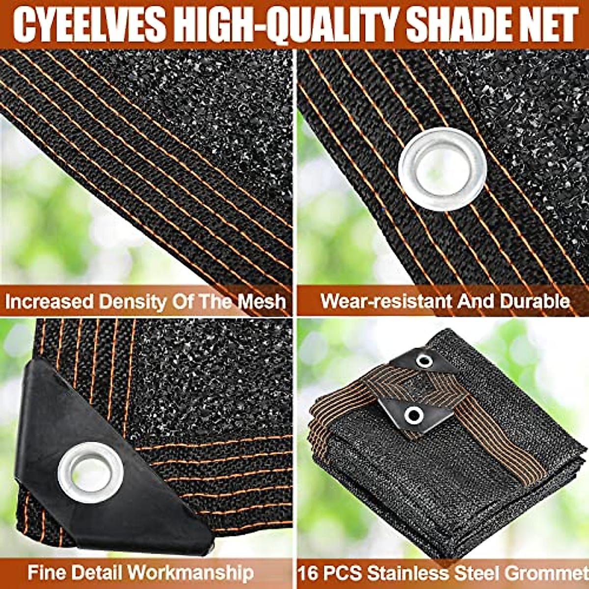 Balcony Privacy Screen, Shade Cloth with Grommet 10X3.4ft Mesh Shade Net Decorative Fence Garden Decor Cover, Privacy Screen Balcony Shield for Patio Porch Deck Backyard Outdoor Black Sun Shade Cloth