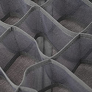 losensild Sock Underwear Closet Cabinet Organizer Drawer Divider Foldable Cloth Drawer Organizer Storage Boxes Divider Baskets for Storing Socks Underwear Ties Handkerchiefs Belts (24+24 Cell, Gray)