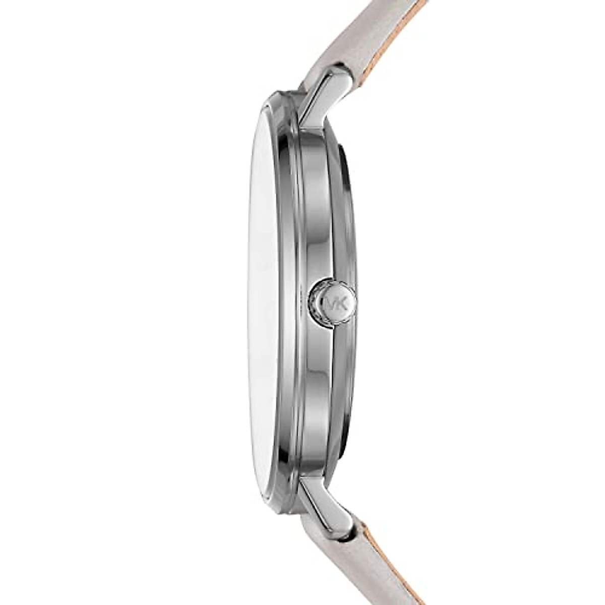 Michael Kors Women's Pyper Stainless Steel Quartz Watch with Leather Strap, Silver/Grey/White, 18