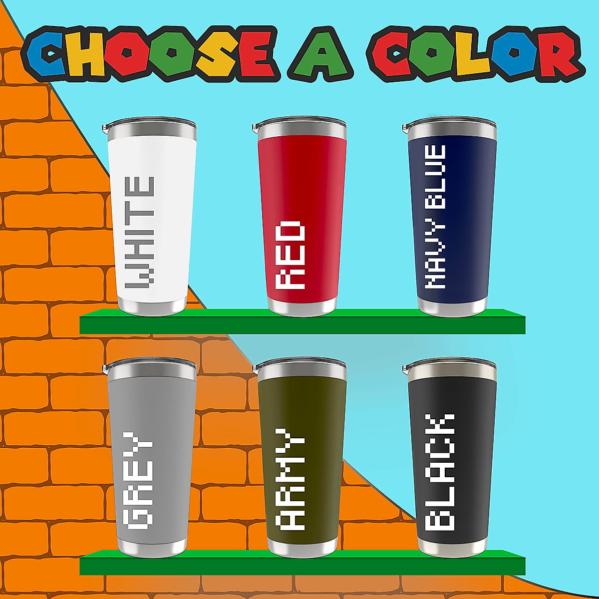 Super Daddio Tumbler with Kids Names, Personalized Tumblers for Dad, 13 Vibrant Colors - 20oz & 30oz, Double-Walled Stainless Steel Dad Tumbler