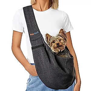 BuddyT Dog Sling Carrier - Dog Carriers for Small Dogs - Dog Carrier for Medium Dogs 5-10 lbs with Adjustable Strap, Pocket, Safety Belt - Dog Purse - Puppy Carrier for Small Dogs/Small Dog Carrier