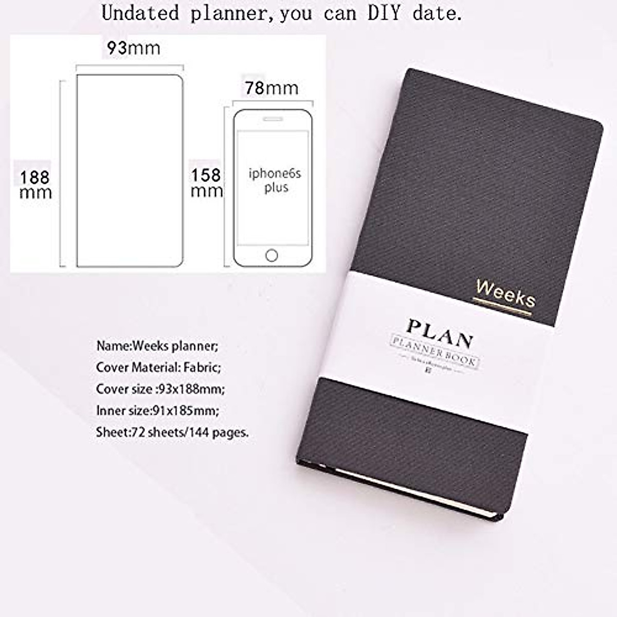 Undated Pocket Weekly Planner Schedule Organizer Agenda Year Month Week Plan A6 Notebooks