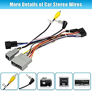 Car Radio Wiring Harness with Antenna Adapter and RCA Connector Compatible with Honda-CRV/BRV/HRV Jazz Greiz Crider Aftermarket Stereo Wire Cable