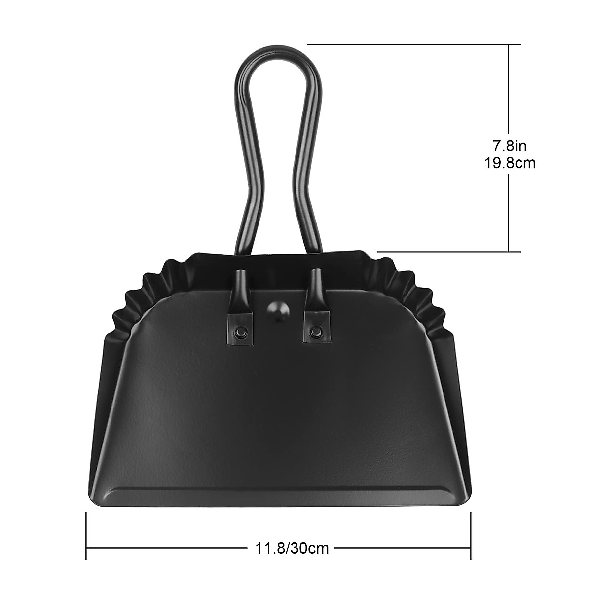 Heavy Duty Black Metal Dust Pan -Handheld Dustpan with Handle, Stainless Steel Large Dustpans with Wide Lip Industrial Dust Pans Precision Edge Small Dustpan for Home/Comfort/Hanging