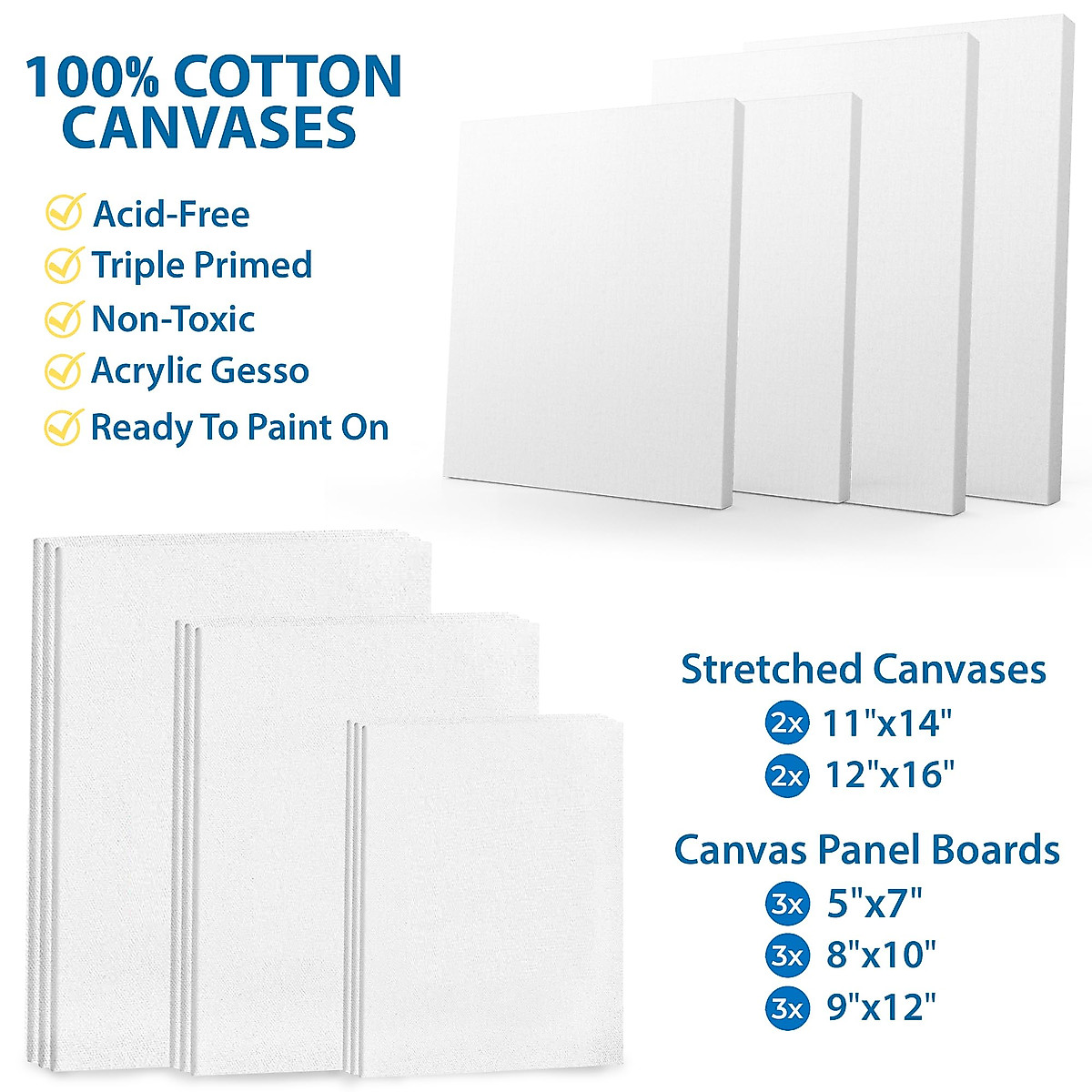 KEFF Large Super Deluxe Artists Painting Set - Professional Art Paint Kit Supplies for Adults and Kids with Acrylic, Watercolor & Oil Paints, Field & Table Easel, Canvases, Brushes and More