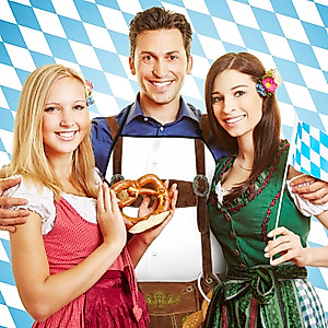 Sintege 2 Pack Oktoberfest Aprons German Apron Lederhosen and Dirndl Apron for Oktoberfest Bavarian Beer Festival Party Decor(Men Style)