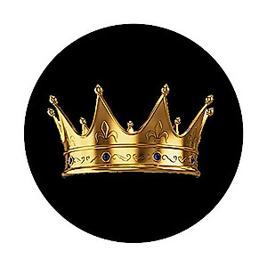 Cool King Crown Design Royalty Symbol Gift On Black PopSockets Grip and Stand for Phones and Tablets