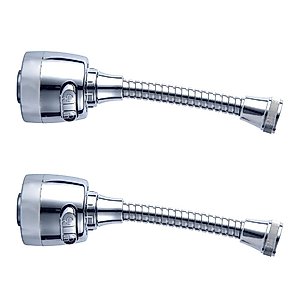 DOITOOL 2pcs Splash Extender sink Sprayer Head Nozzle Kitchen Sink Faucet Aerator Kitchen Bath Fixtures swivel faucet bubble sprayer lengthen Stainless steel small tools to rotate