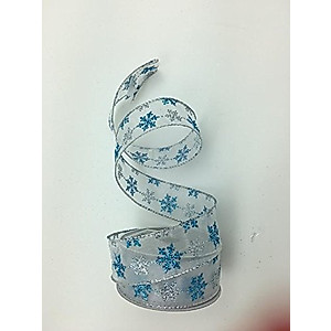 Celebrate IT- Ribbon Bow-tique- little snowflake - Wired Plaid linen ribbon 1.5 in x 25ft