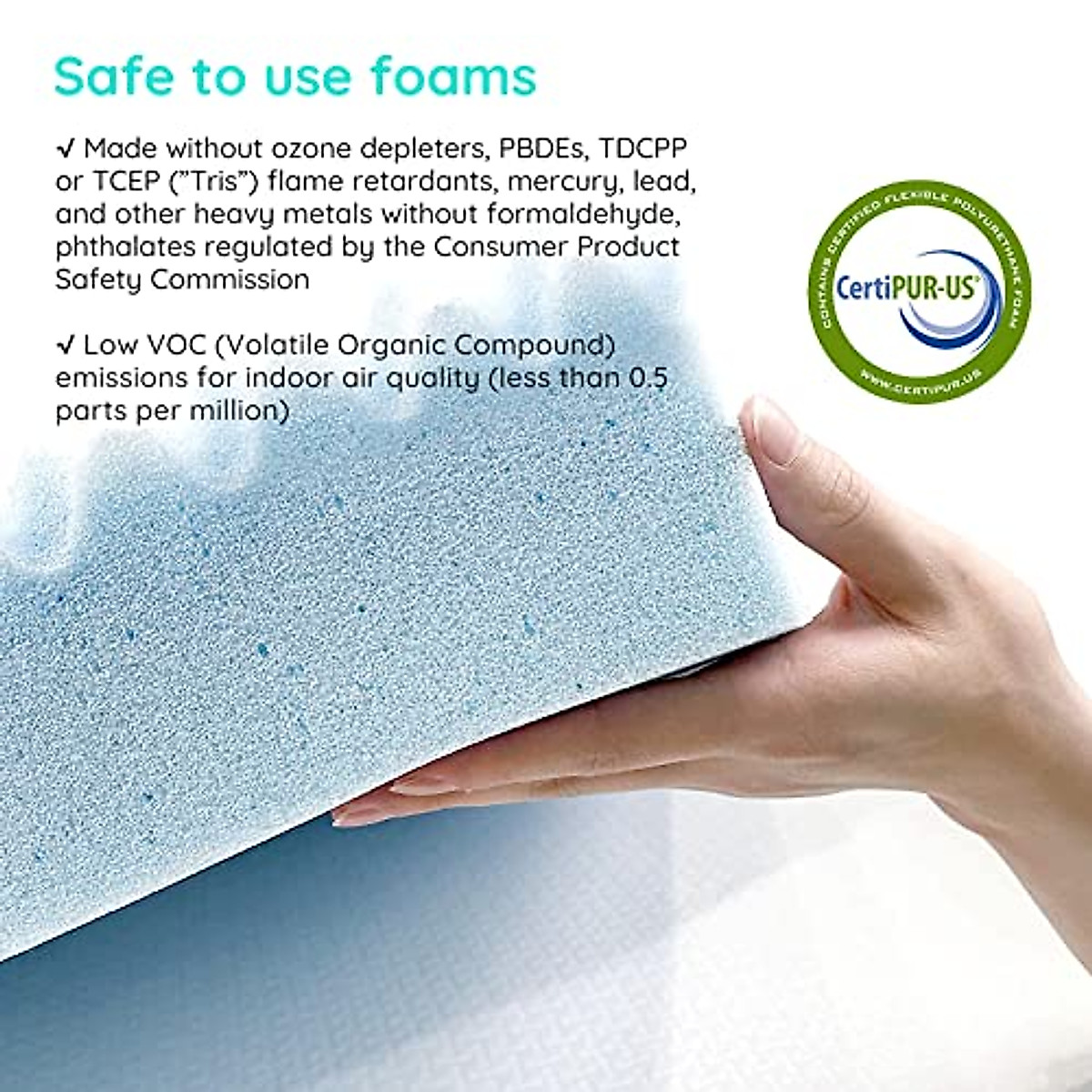 Memory Foam Mattress Topper King 4 inch-Gel Cooling Foam Mattress Topper with Washable Ventilated Fiber Cover and Air Flow Swirl Design-CertiPUR-US Certified-New Version