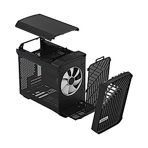 Fractal Design Torrent Nano RGB Black - Light Tint Tempered Glass Side Panels - Open Grille for Maximum air Intake - 180mm RGB PWM Fan Included - Type C - mITX Airflow Mini Tower PC Gaming Case