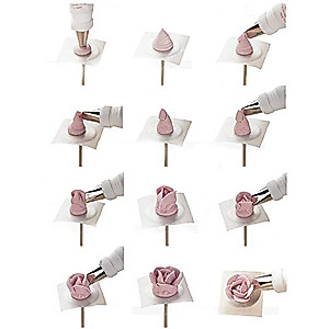 6PCS Cake Flower Nail and Flower Lifters Set, Stainless Steel Cake Cupcake Decor Baking Tools for Icing Flowers Decoration (4 Sizes)