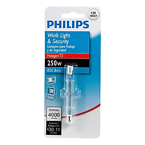 Philips 415620 Work and Security 250-Watt 3.1-Inch T3 RSC, Double Ended Base Light Bulb