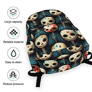 RIMENCH Lightweight Casual Laptop Backpack For Men And Women Halloween Cute Gothic Horror Voodoo Dolls Daily Use Backpack For College