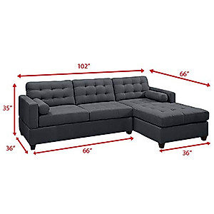 Poundex Sofas, Slate Black
