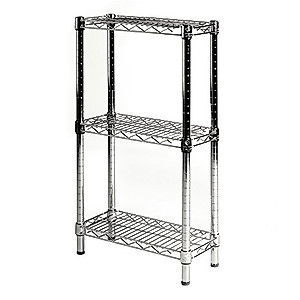 Shelving Inc. 8" d x 24" w Chrome Wire Shelving with 3 Tier Shelves, Weight Capacity 800lbs Per Shelf