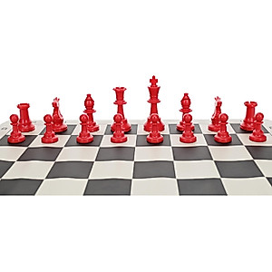 WE Games Color Bright Plastic Staunton Tournament Chess Pieces with 3.75 in. King - Half Chess Set of Chess Pieces Only, Red