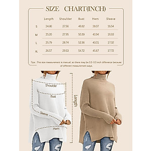 LILLUSORY Women's Christmas Red Turtleneck Oversized Holiday Tunic Fall Winter Sweaters Dress 2024 Batwing Pullover Knit Tops