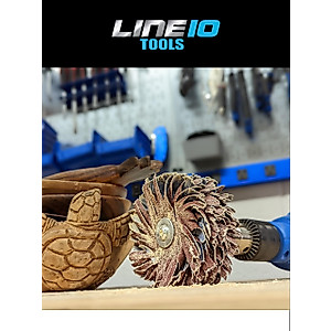 LINE10 Tools 4-inch Sanding Mop Kit, Moulding Flap Sander Wheel for Drill Press 80, 120, 240 Grit, Pack of 3