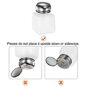 HARFINGTON 3pcs Solvent Alcohol Dispensers 100ml(3.4oz) Push Down Liquid Dispenser Pump Bottle with Sealing Stainless Steel Lid for Acetone Cleanser Polish Remover, White