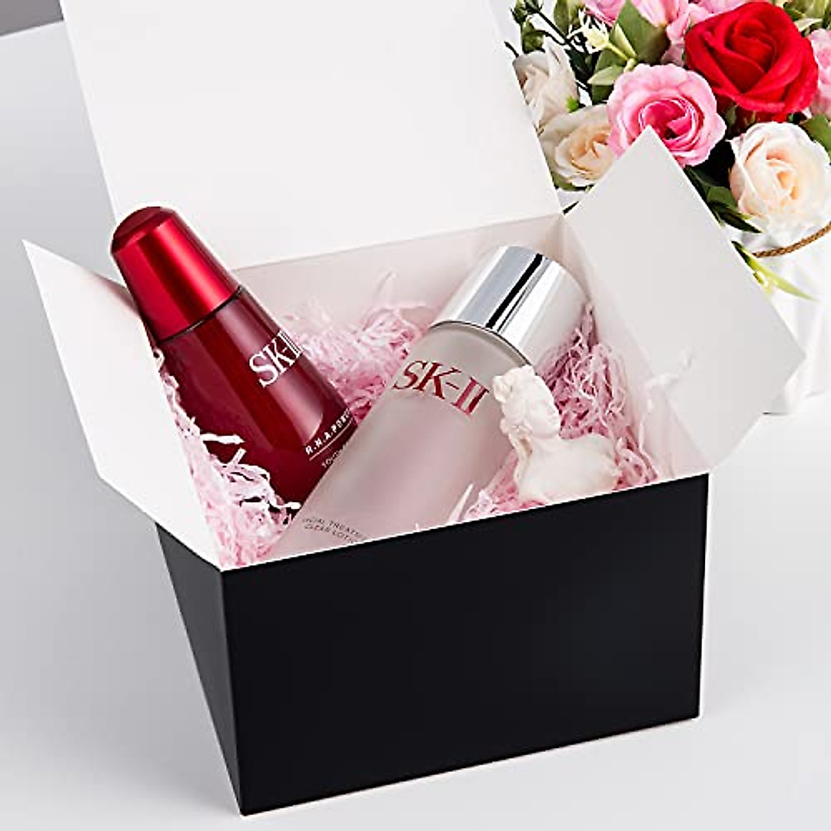 GEFTOL Gift Box 50 Pack 6 x 6 x 4 inches Fold Box Paper Gift Box Bridesmaids Proposal Box for Bridal Birthday Party Christmas（Black）