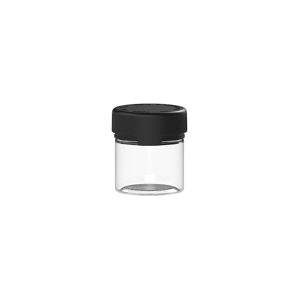 Chubby Gorilla 60CC/2FL.OZ/60ML Aviator CR Jar - Container With Inner Seal & Tamper - Clear Natural With Opaque Black Lid (PACK OF 24)