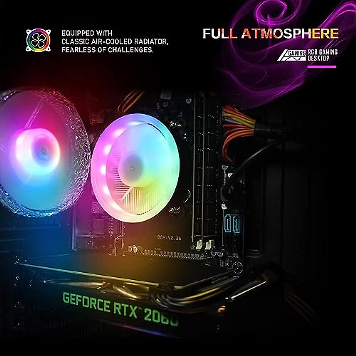 STGAubron Gaming Desktop PC Computer,Intel Core I7 3.4 GHz up to 3.9 GHz,GeForce RTX 2060 6G GDDR6,16G RAM,512G SSD,WiFi,BT 5.0,RGB Fanx6,RGB Keyboard&Mouse,RGB Mouse Pad,RGB BT Sound Bar,W10H64